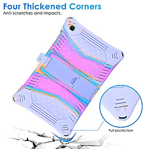 DETUOSI Case for Samsung Galaxy Tab S6 Lite 10.4" 2024/2022/2020 with Shoulder Strap, Stylus Pen, Multi-Angle Soft Silicone Case for Galaxy S6 Lite Tablet, Model(SM-P610/P613), Rose Red & Purple