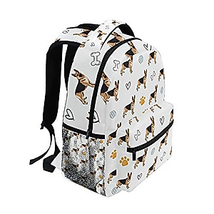 Lightweight Backpack for School, German Shepherd Dog College Bag Casual Daypack Halloween Christmas Gifts for Boys Girls