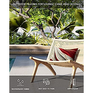 Recliner Head Pillow Ledge Loungers Chair Pillows with Insert Marble Red Golden Abstract Art Texture Lumbar Pillow with Adjustable Strap Outdoor Waterproof Patio Pillows for Beach Pool Chair, 2 PCS