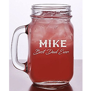 Personalized Drinking Jar with Handle - 16oz