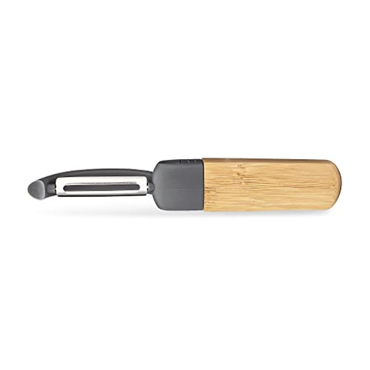 Full Circle Peel Good Collection Straight Peeler – Bamboo and Stainless Steel Fruit and Vegetable Peeler – Removable Swivel Head - Kitchen Tool for Carrots, Apples, Potatoes and More