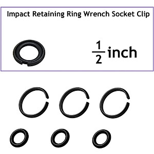 (5+5Sets) 3/8" and 1/2" Impact Retaining Ring Clip with O-Ring for Milwaukee Electric/Pneumatic Type Impact Wrench, Retainer Ring Anvil Install Tool Included