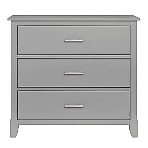 Dream On Me Universal 3 Drawers Chest | Kids Bedroom Dresser | Three Drawers Dresser Mid Century Modern, Cool Grey