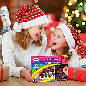 ZMLM Scratch Paper Art-Craft for Girls: Rainbow Scratch Magic Drawing Set Paper Pad Board Supply Kit Girl Project Activity for 3-12 Age Kid Toy Holiday|Party |Birthday|Children's Easter Day Gift