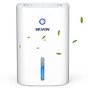 SEAVON Dehumidifiers for Home, 2200 Cubic Feet (215 sq ft), Portable Compact 27oz Capacity Quiet Mini Dehumidifier for Bedroom, Basements, Bathroom, Garage, Wardrobe Closet, Kitchen, Office, RV