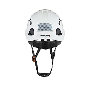 Defender Safety H1-CH Safety Helmet Hard Hat with Visor ANSI Z89.1 for Construction (White w/Visor)