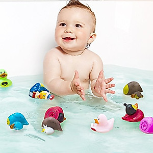 Kicko Assorted Rubber Ducks in Bulk - 50 Pack - 2 Inches - for Kids, Sensory Play, Stress Relief, Stocking Stuffers, Classroom Prizes, Decorations, Supplies, Holidays, Pinata Filler, and Rewards