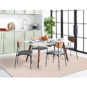 SAFAVIEH Montauk Collection Area Rug - 8' x 10', Ivory & Beige, Handmade Cotton, Ideal for High Traffic Areas in Living Room, Bedroom (MTK716G)