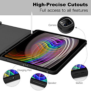 HOTLIFE Case with Keyboard for iPad Air 13 inch （M2 2024 ）,Keyboard Case for iPad Pro 12.9 6th/5th Generation, Wireless Detachable Keyboard- with Pencil Holder for New iPad Air 13-inch/iPad Pro 12.9