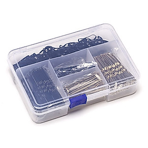 300 Pcs Hair Pins Kit, Including 100 Pcs Bobby Pins, 100 Pcs U Hair Pins, 100 Pcs Black Rubber Hair Bands, Hair Pins for Kids Girls and Women, Made of Metal, Not Easy to Fade, Which is Durable to be