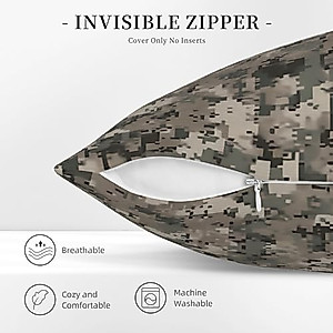 AdaNti Army Digital Camouflage Print Corduroy Throw Pillow Covers Soft Square Throw Pillow Case Home Decorations for Bed Sofa Living Room 16"x16"