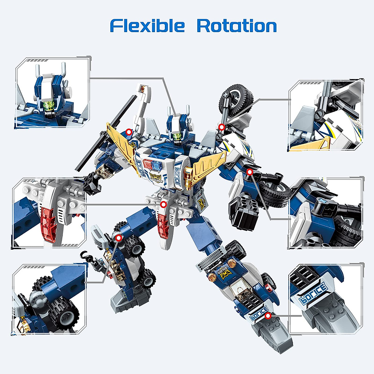 MIUJY Educiro STEM Robot Building Toys, 453 PCS Construction Toys 6-in-1 STEM Toys for 6 Year Old Boys Creative Building Bricks Engineering Vehicles Blocks Kit for Kids Age 6 7 8 9 10 11 Year Old