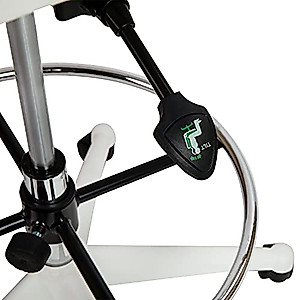 EMMA + OLIVER Gray Mid-Back Mesh Drafting Chair with White Frame and Flip-Up Arms