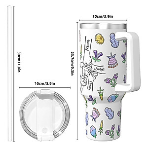 Personalized 40 Oz Stainless Steel Tumbler Best Mom Ever Cup Gift, Custom Name 3D Inflated Effect Travel Mug, Birthday Valentine's Day Coffee Mug for Mom Nana Mothers Day Gifts for Mom,03