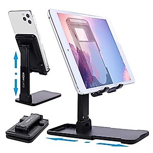 Universal Cell Phone Stand, Foldable Upgraded Cell Phone Tablet Desktop Stand Holder, Angle Height Adjustable Phone Cradle Dock Compatible for iPhone/Mobile Phone/iPad/Tablets/Device of 4-13 Inch
