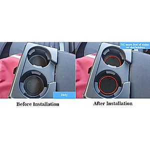 auovo Anti Dust Door Mats Custom Fit Door Cup Center Console Liners Accessories for Ford Fusion 2019 2020 2018 2017(Pack of 16) (Red, Upgrade)