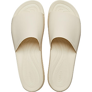 Crocs Women's Brooklyn Platform Slides Sandal, Bone, Numeric_10