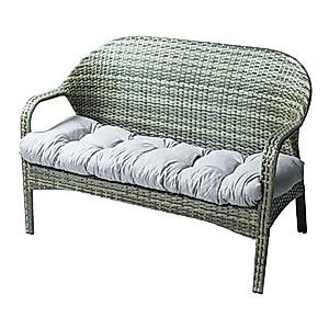 Indoor/Outdoor Bench Cushion Cotton Garden Furniture Loveseat Cushion, 51.2"x19.7" Patio Wicker Seat Cushions for Lounger Garden Furniture Patio Lounger Bench (Gray)