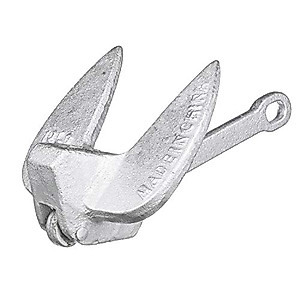 Attwood 9934-1 Cast Iron Navy Anchor - 15 Pound - Aluminum Plated Silver Finish