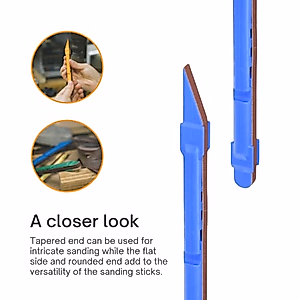 5 Piece Sanding Detailer Set with 2 Extra Replacement Belts Per Stick, 5 Grits 120, 240, 320, 400 & 500 Grit Made in The USA for Sanding Wood, Metal & Plastics, Long Life Sanding Belts