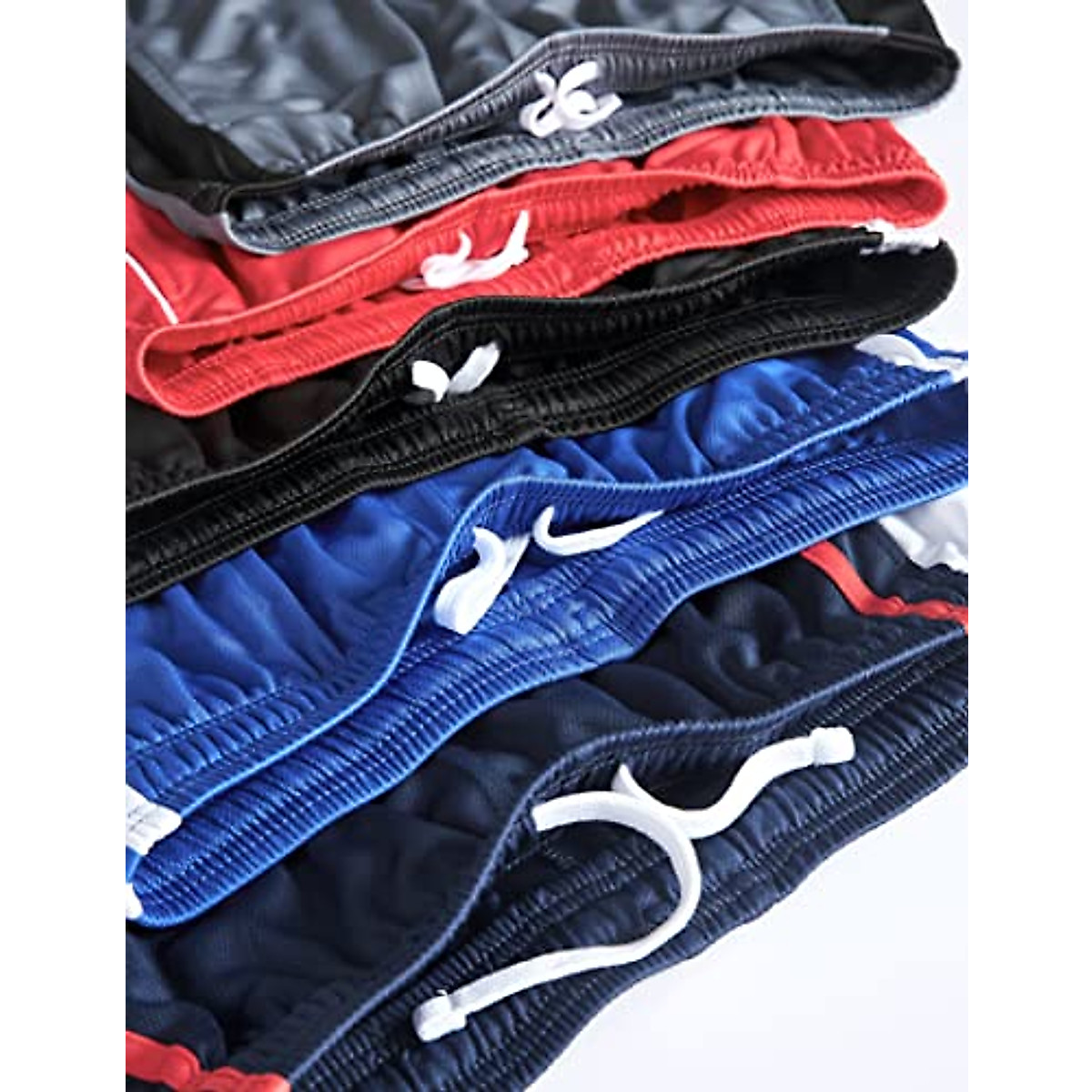 Pack of 5 Men's Athletic Basketball Shorts Mesh Quick Dry Activewear with Pockets (Set 3, Large)