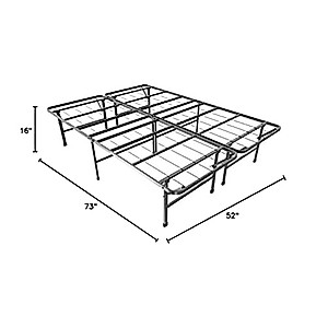 Coaster Home Furnishings Hetfield 16 Inch Foldable Metal Platform Bed Frame Mattress Foundation – Under-Bed Storage, Tools-Free Assembly, Box Spring Replacement – Full