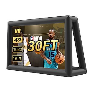 PPXIA Inflatable Screen Outdoor 30ft with Air Blower, Extra Large Blow Up Projector Screen for Outside Movie Nights Home Theater Backyards Pool BBQ Party Fun, Supports Front and Rear Projection