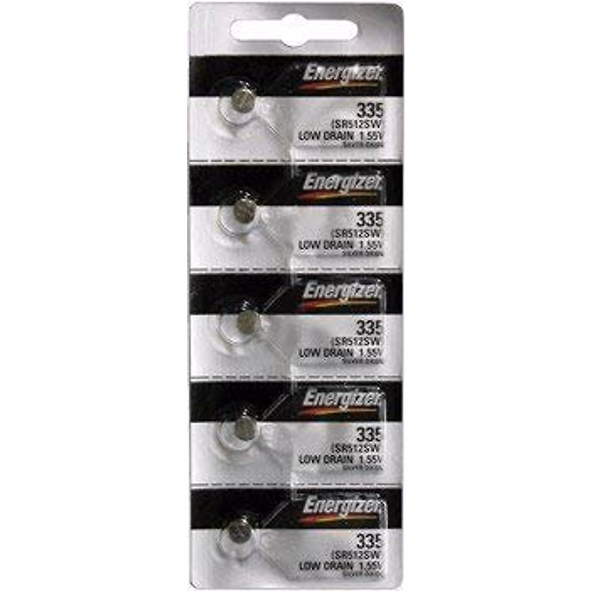 Energizer Batteries 335 (SR512SW) Silver Oxide Watch Battery. On Tear Strip (Pack of 5)