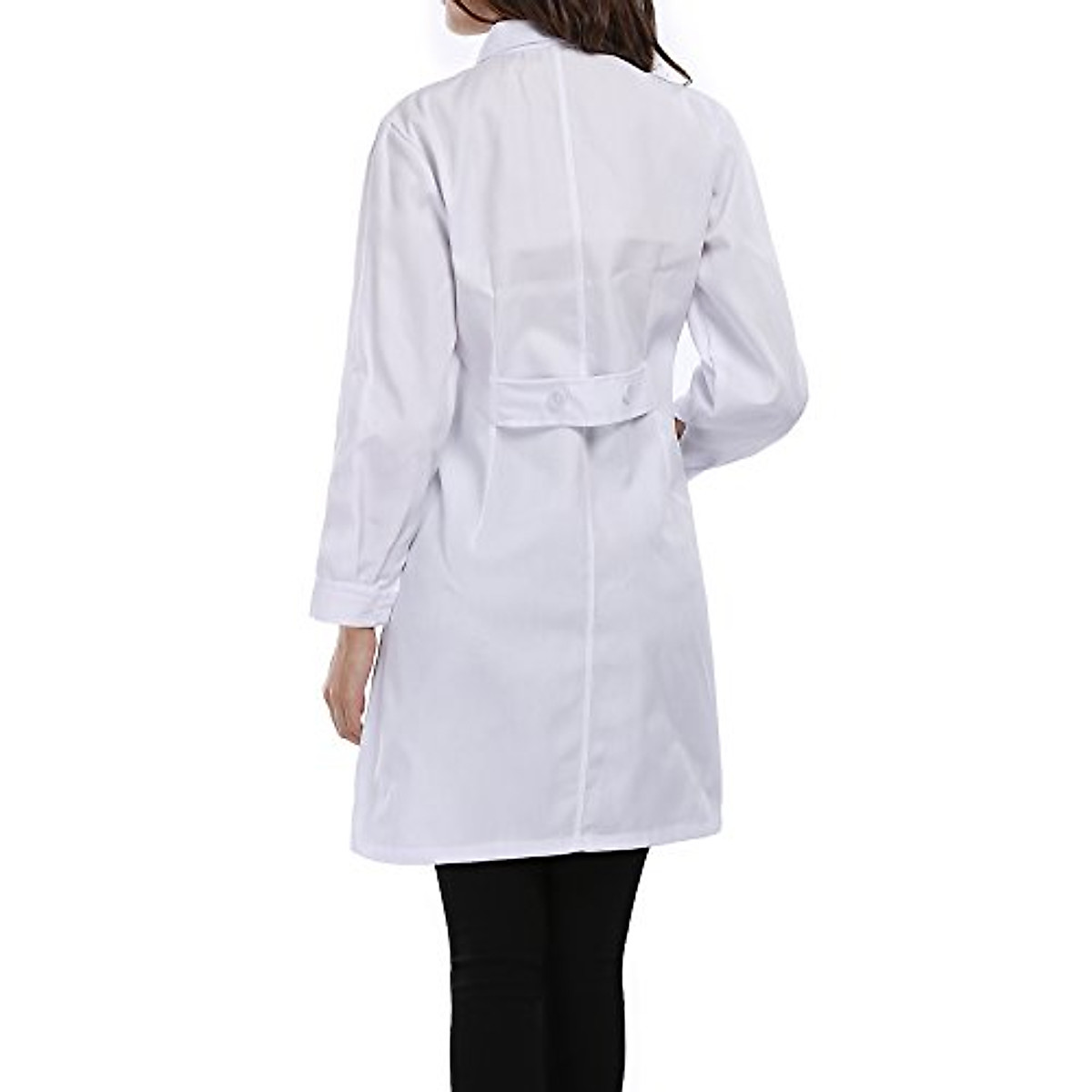 Taylor Eddie Women's White Full Length Lab Coat with Three Pockets