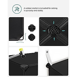 SONGMICS Storage Cubes and Cube Storage Organizer Bundle, 11-Inch Non-Woven Fabric Bins with Double Handles, 6 Cube Closet Organizers and Storage, Gray and Black UROB26LG and ULPC06H