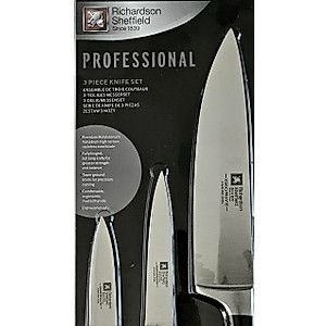 Richardson Sheffield Vulcano Professional Stainless Steel Knife Set, Small, Black, R075X2P580K69