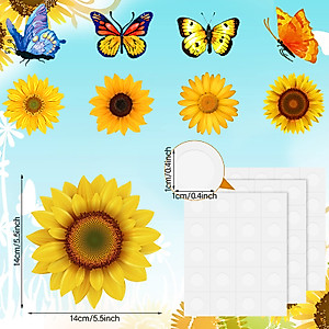 40 Pieces Sunflower Cutouts Butterfly Cutouts Classroom 3D Bulletin Board Decoration Gerbera Daisy Cutouts for School Early Childhood Teacher Student School Wall Birthday Party Decoration