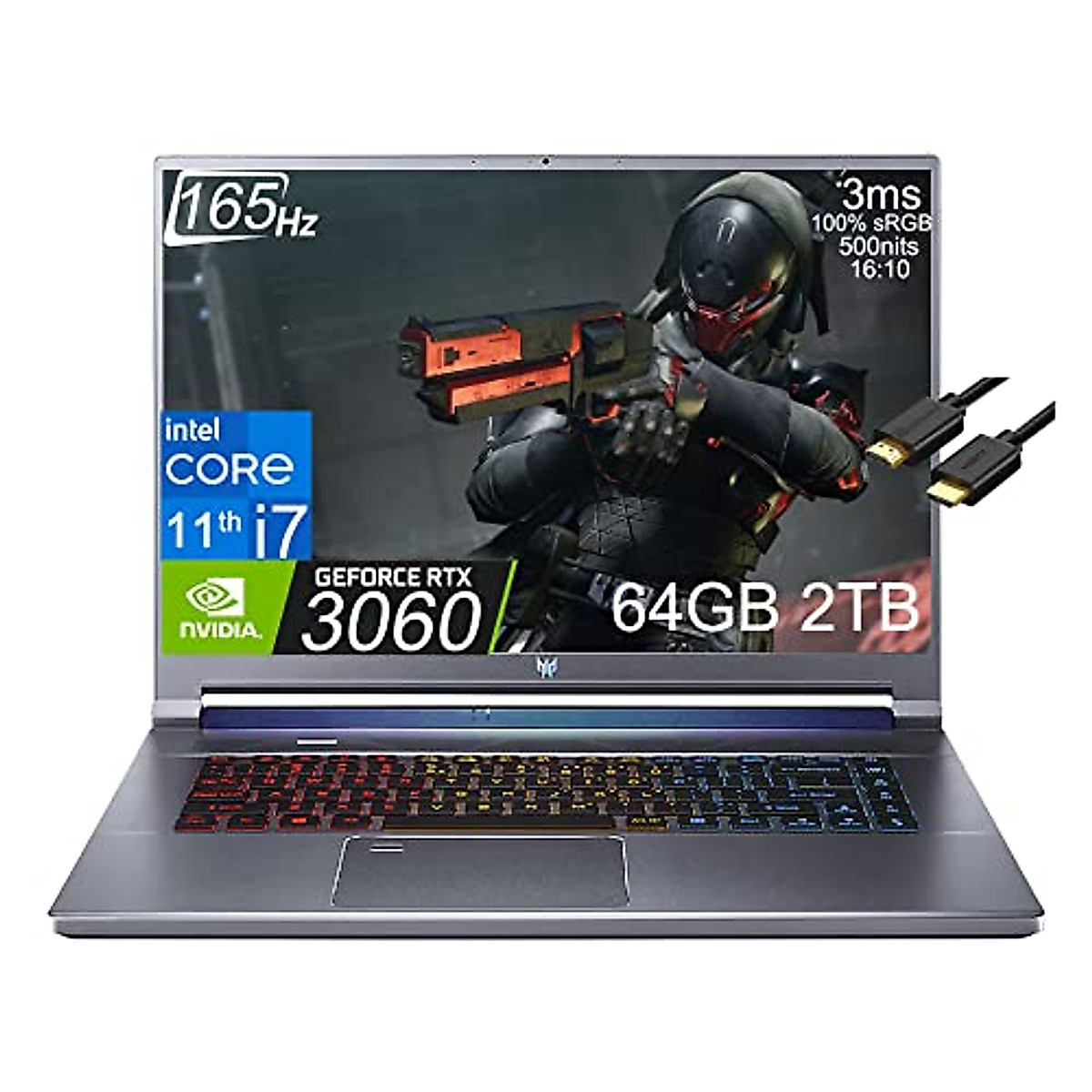 Acer Predator Helios Triton 500 SE 16" QHD+ 165Hz (Intel Core i7-11800H, 64GB RAM, 2TB SSD, RTX 3060 6GB) Gaming Laptop, 500 nits, RGB Backlit, Thunderbolt 4, IST HDMI, Win 10 Home/Win 11 Home