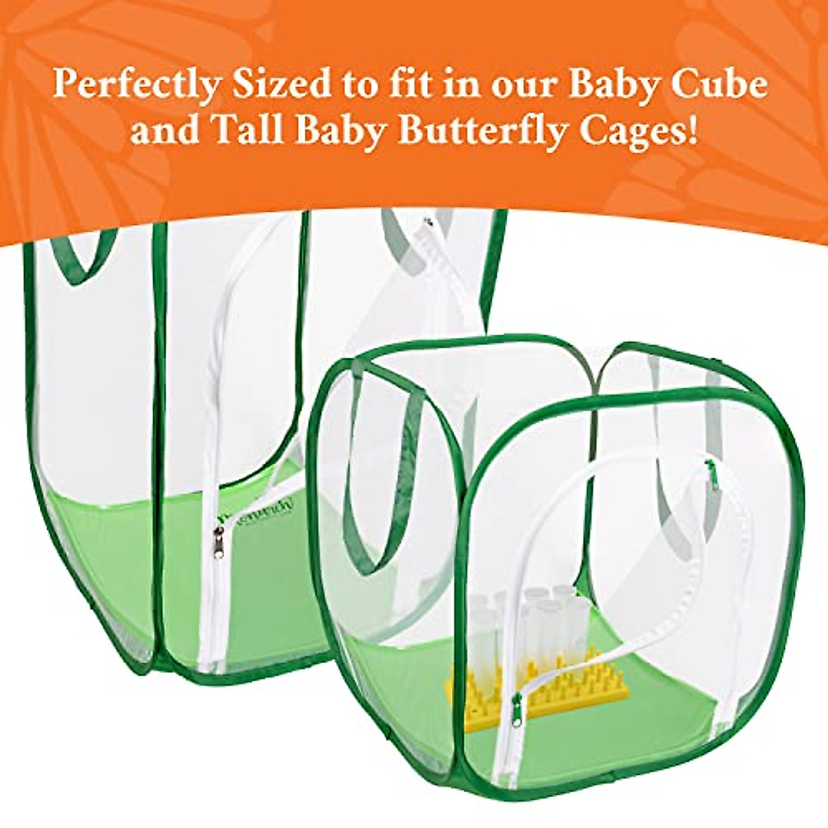 Monarch Butterfly Life Soft Silicone Small Poo Poo Platter | 14”L x 14”W x .5”H | Fitted Caterpillar Cage Liner | Easy Cleaning Tray for Baby Cube and Tall Baby Butterfly Habitat