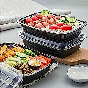 Suwimut 60 Pack Meal Prep Containers, 26 OZ Disposable Plastic Lunch Box Food Storage Washable Containers with Lids, Kitchen Food Takeout Deli Containers, Freezer, Dishwasher and Microwave Safe