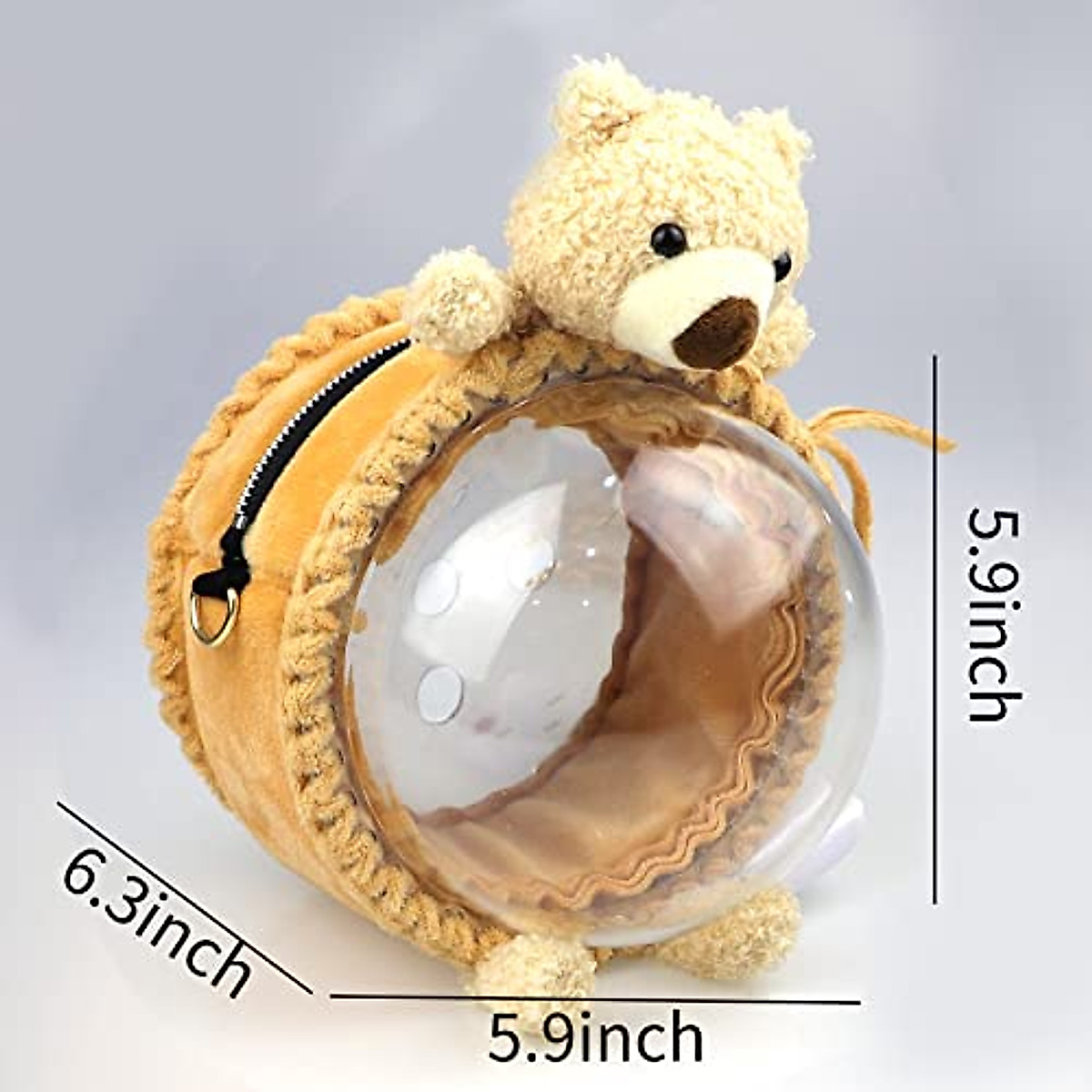 Toysructin Hamster Carrier Bag, Breathable Pet Guinea Pig Outgoing Carrier Bags, Adjustable Travel Sling with Detachable Single Shoulder Strap for Gerbils, Safe Small Animals Carrier Bag Outdoor