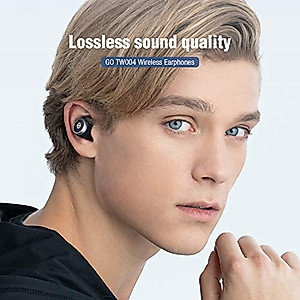 Nillkin TWS Headphones True Wireless Earbuds, TW004 Earphones Noise Cancelling with Wireless Charging Case 65H Playback with Mic for iPhone Android Laptop Sports, Black