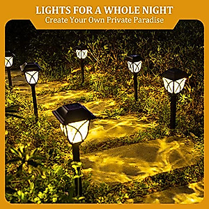 GIGALUMI Solar Outdoor Lights, 6 Pack LED Solar Lights Outdoor Waterproof, Decorative Solar Pathway Lights for Yard, Patio, Landscape, Walkway (Warm White)