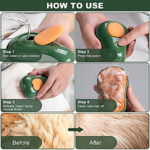 3-in-1 Steam Brush for Cat and Dog Deshedding - Portable Pet Hair Removal Tool for Indoor Shedding, Grooming Supplies