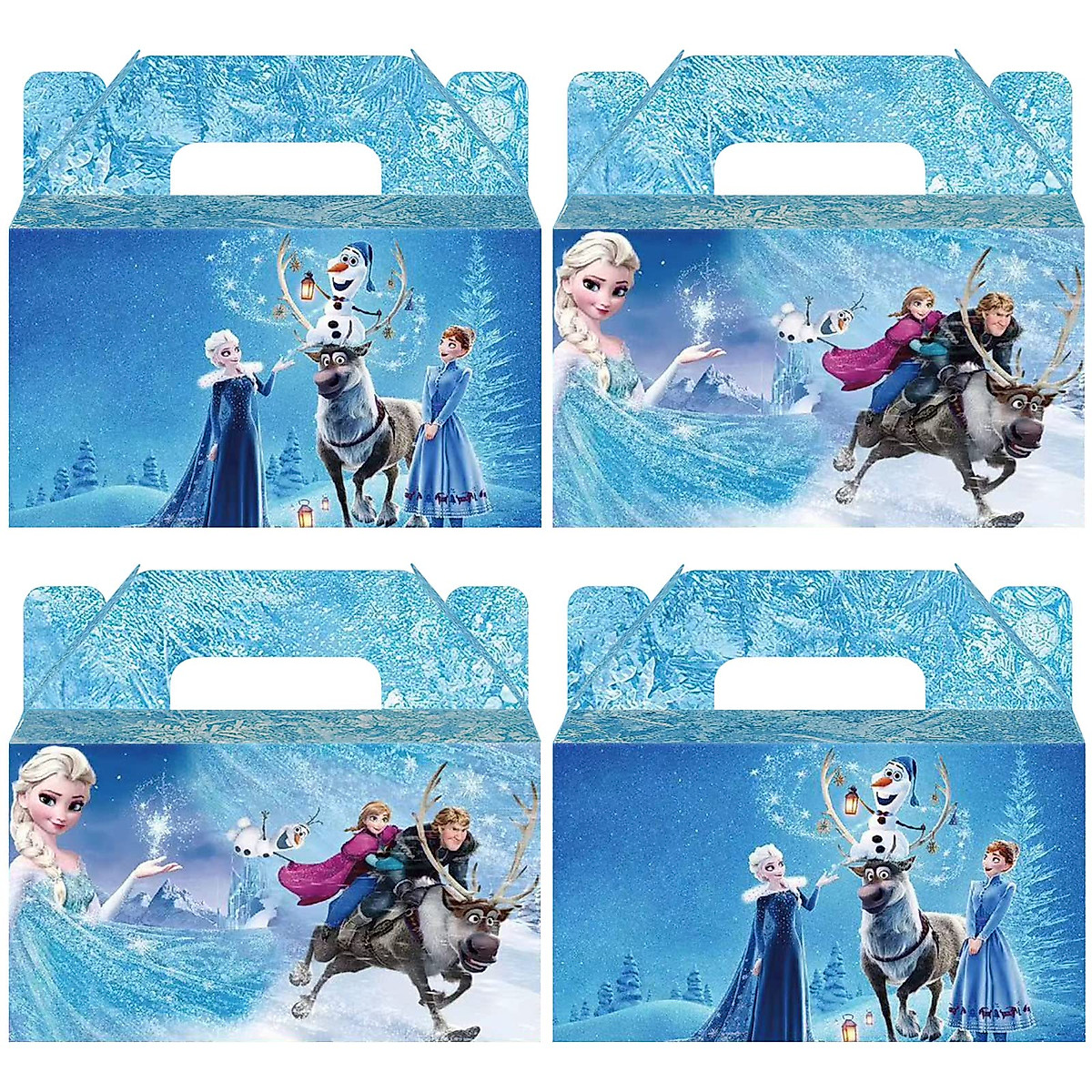 16 PCS Frozen Party Favor Boxes, Frozen Theme Candy Cookies Party Gift Boxes Cardboard Gable Boxes for Kids Fans Birthday Party Supplies Baby Shower Party Decoration