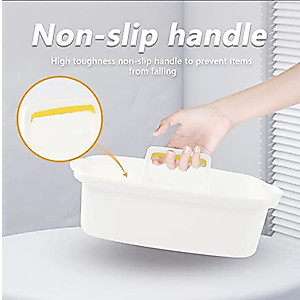 Whalegend Cleaning Caddy,Plastic Portable Shower Caddy Basket Storage Organizer with Handle，Plastic Tool Storage Cleaning Supply Caddy，for Bathroom Vanity, Dorm Shelf & Cabinet，White