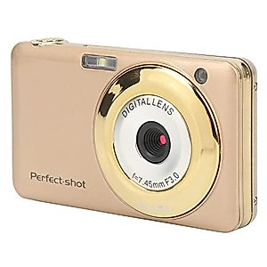 48MP Digital Camera, Single Shot Automatic White Balance Automatic Light Sensitivity Speed Metal Portable Digital Camera Continuous Shooting for Senior Citizen Gold