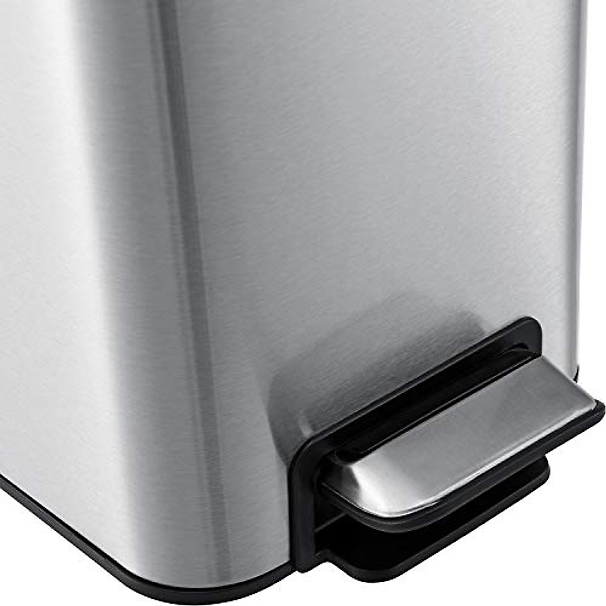 Global Industrial 2 Gallon Stainless Steel Slim Trash Can, Rectangular Step-On