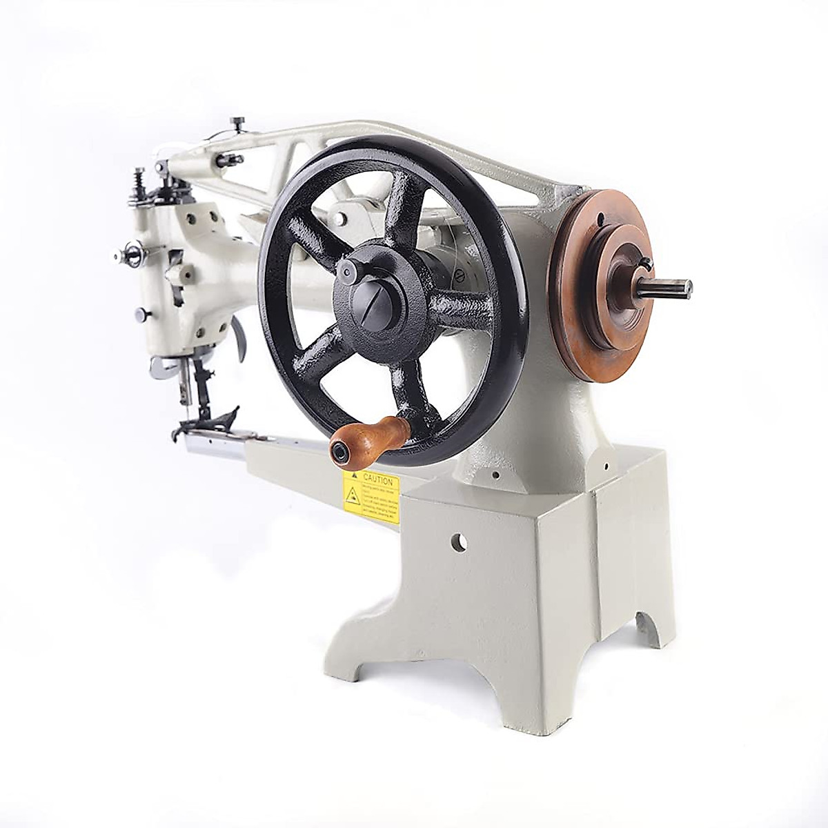 Leather Sewing Machine,DIY Manual Sewing Machine Heavy Duty Leather Commercial Sewing Machine,Cast Iron Sewing Machine for Sewing Thick Materials 16.93x7.87x16.93inch White