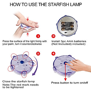 Floating Pool Lights,Color Changing Waterproof Magnetic Pond Lights,Battery Powered Pool Lights that Float,Starfish Above Ground Pool Lights Up for Pond,Hot tub,Bathtub,Shower,Halloween,Christmas-2pcs