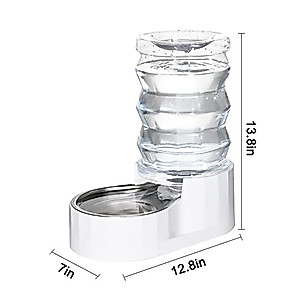 RIZZARI Automatic Pet Waterer,Gravity Stainless Steel Water Dispenser, 100% BPA-Free, Large Capacity Water Feeder for Cats and Small and Medium-Sized Dogs(6L)