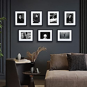 ENGLORY 11x14 Picture Frame Black Set of 3, Made of composite wood and Real Glass, Display 8x10 with Mat or 11x14 Without Mat, 11 x 14 Photo Frames for Wall Mounting.