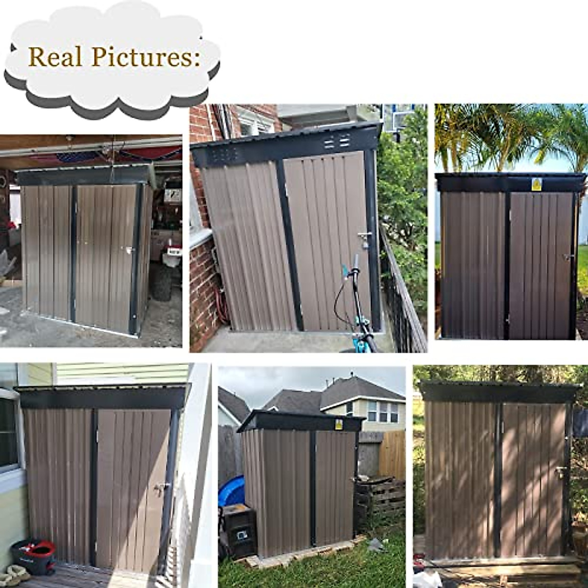 5 x 3 Ft Outdoor Storage Shed with 2 Vents,Galvanized Steel Tool Storage Shed Garden Shed with Door & Lock,Bike Shed,Outdoor Storage Clearance for Backyard, Patio & Lawn