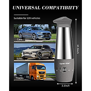 Spardar 12V Car Kettle Boiler Electric Travel Portable Kettle Fast Water Boiler & Heater with LED Indicator Light for Water, Tea, Coffee and Milk