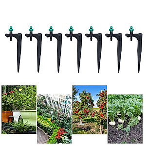 Garden Irrigation System, Adjustable Irrigation Dripper 20Pcs/Bag Irrigation Dripper with Ground Insert Fruit Tree Drip Irrigation Emitters for 1/4" Drip Irrigation Tubing(180 Degrees with Plunger)